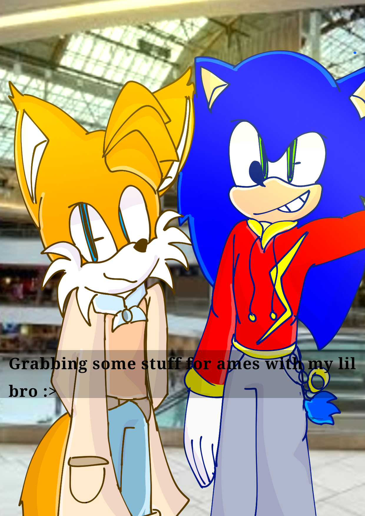 Sonic and tails (with clothes) - ibisPaint