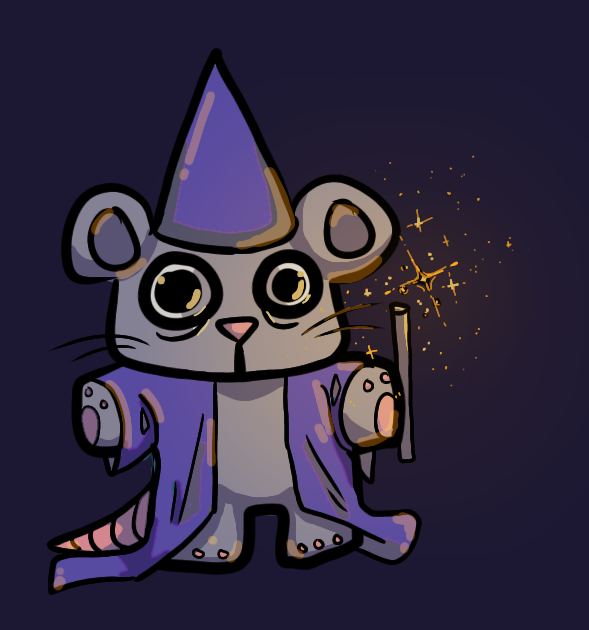 Wizard rat learns magic - ibisPaint