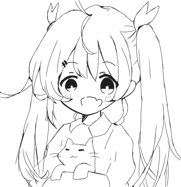 🌸🐱 ( linear art ) - ibisPaint