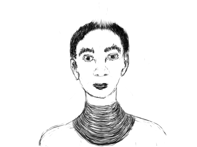 girl with a collar WIP - ibisPaint