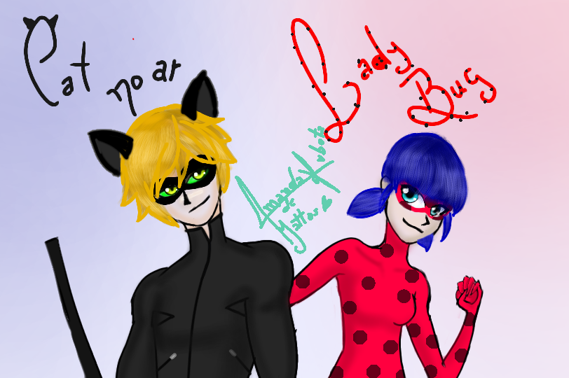 Lady bug e Cat no ar - ibisPaint