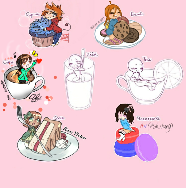 Foods and drink kawaii collaboration - ibisPaint
