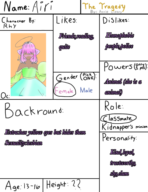 The tragedy sign up sheet - ibisPaint