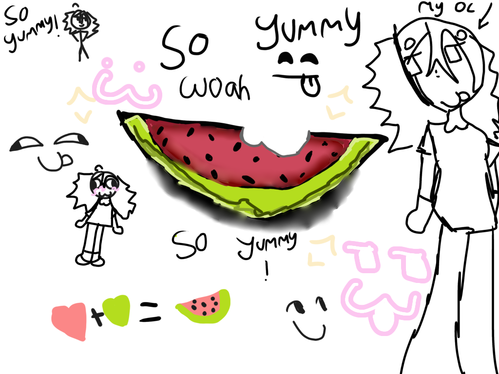 My oc trying A WATERMELON - ibisPaint