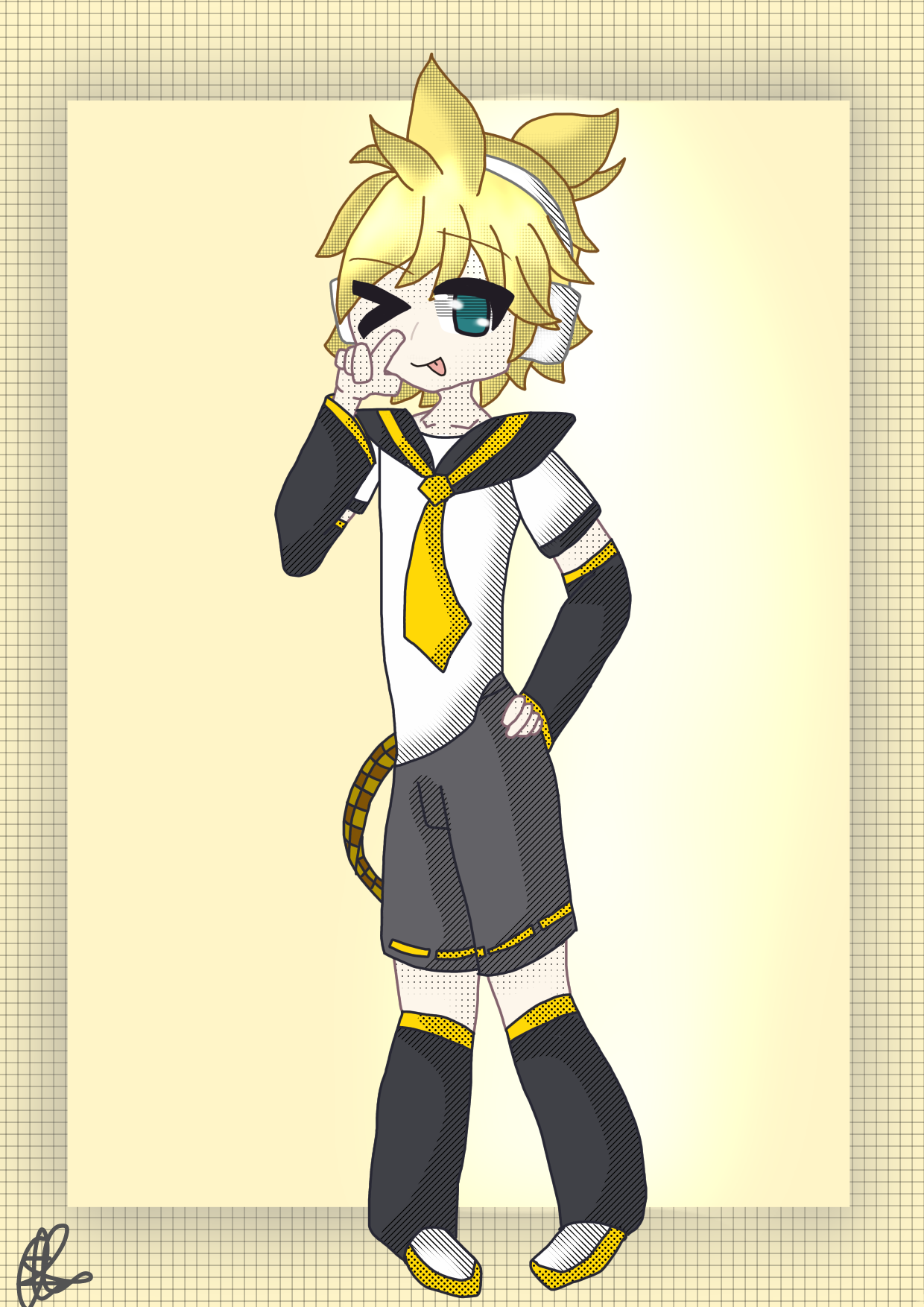 Len kagamine 💛🧡🖤 - ibisPaint