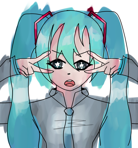 Beam beam miku (sketch) - ibisPaint