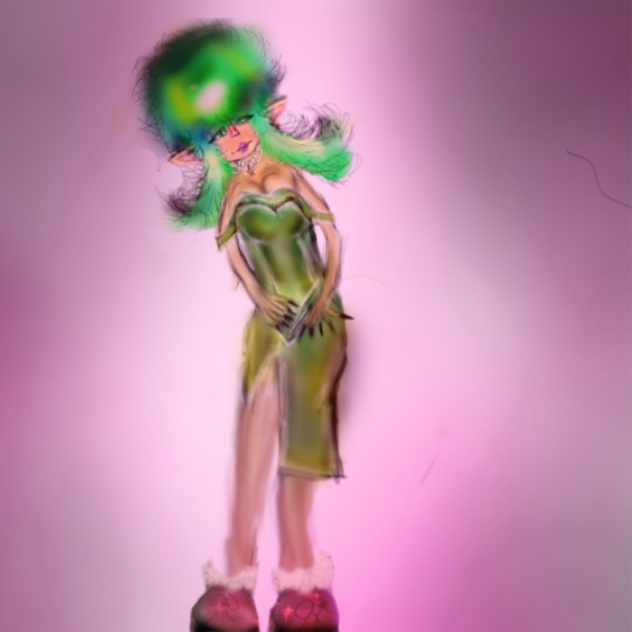 The green hair girl - ibisPaint