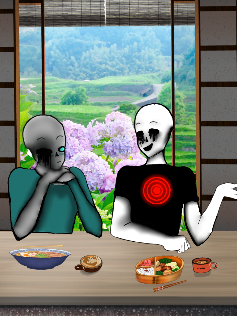 Nightmare and killer sans having lunch - ibisPaint