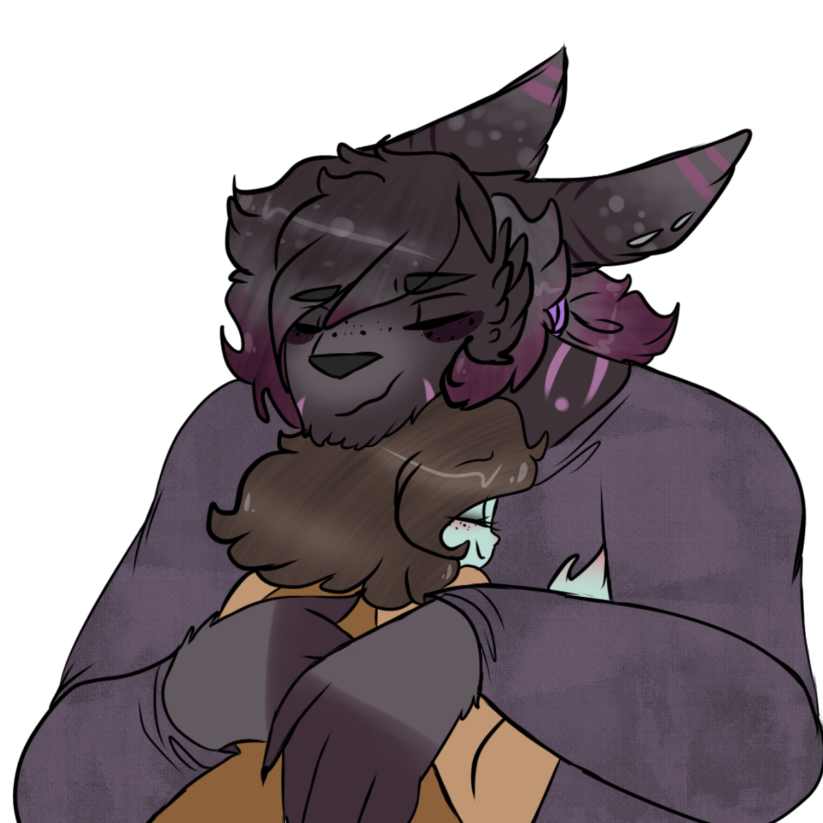 Casey and Midnight hugs - ibisPaint