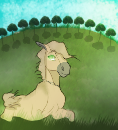 Hannah as a foal in a field - ibisPaint
