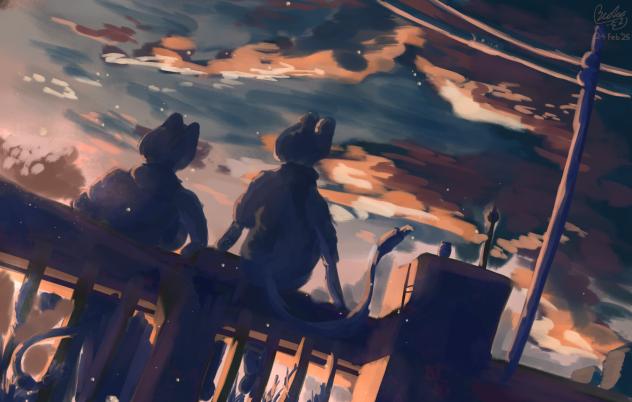 Sunset stroll - ibisPaint