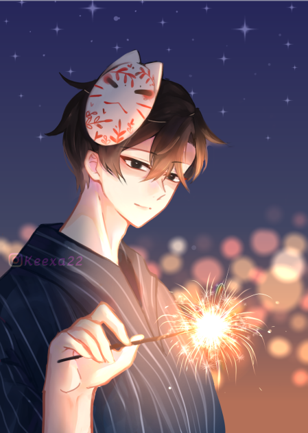 Jade with a sparkler - ibisPaint