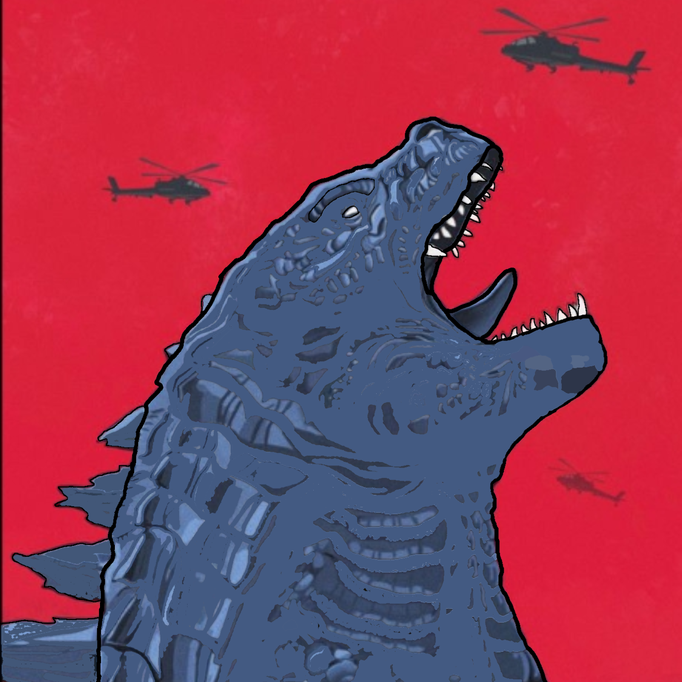 godzilla roaring - ibisPaint