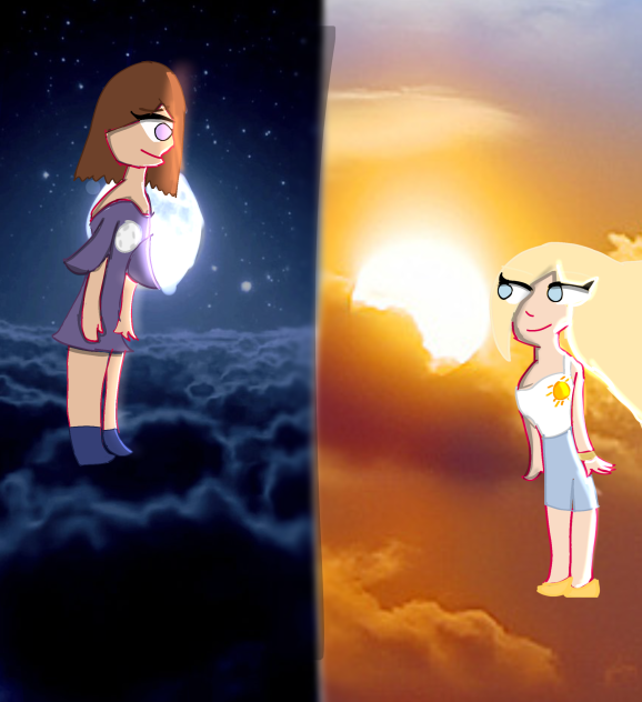 o sol ☀️ e a lua🌠 - ibisPaint