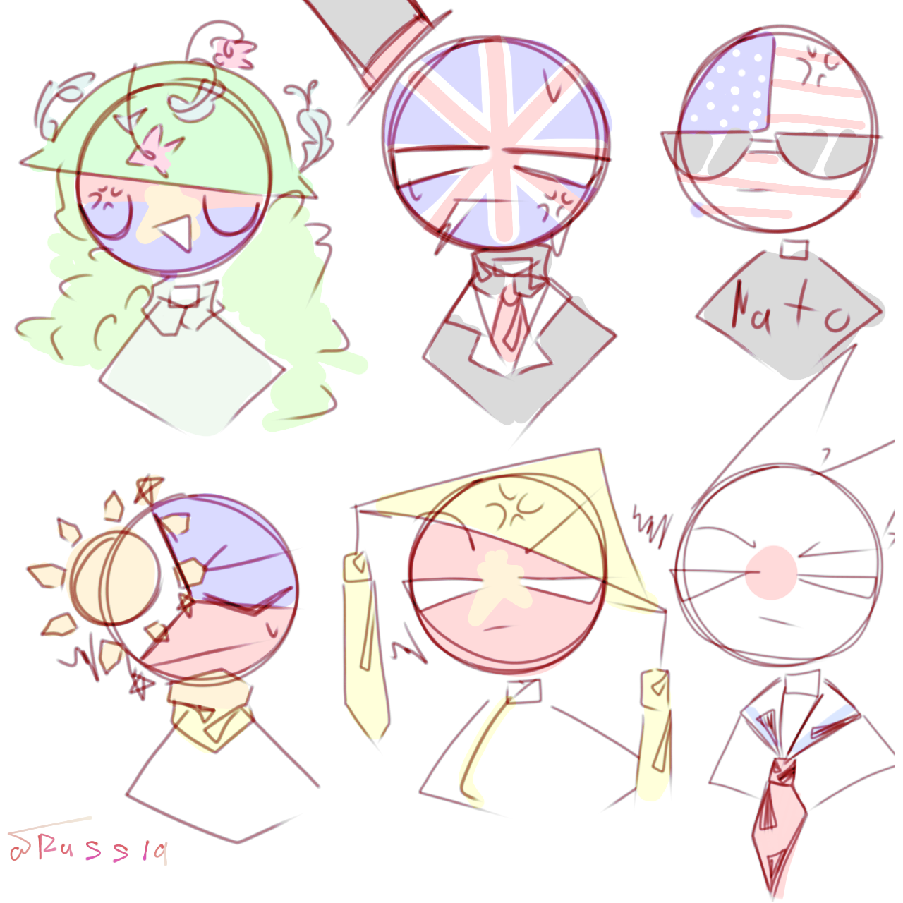 When Countryhumans are angry P1 - ibisPaint