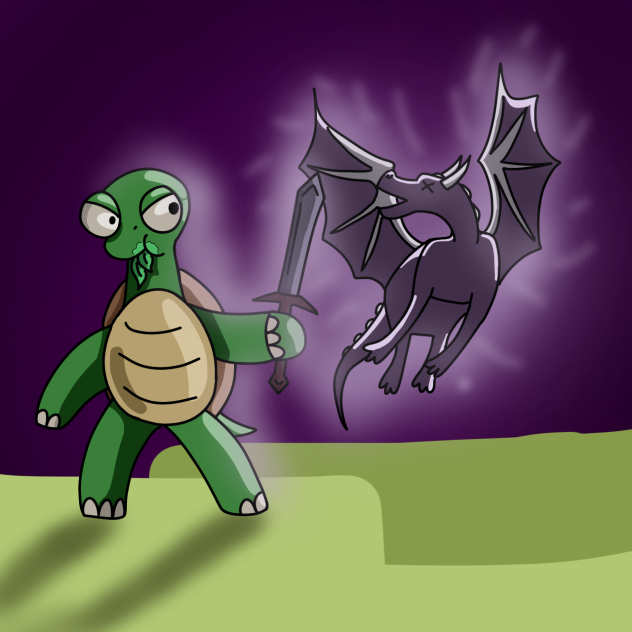 turtle slaying enderdragon lol - ibisPaint