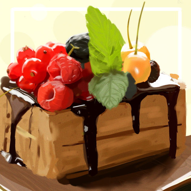 Cake with fruit - ibisPaint