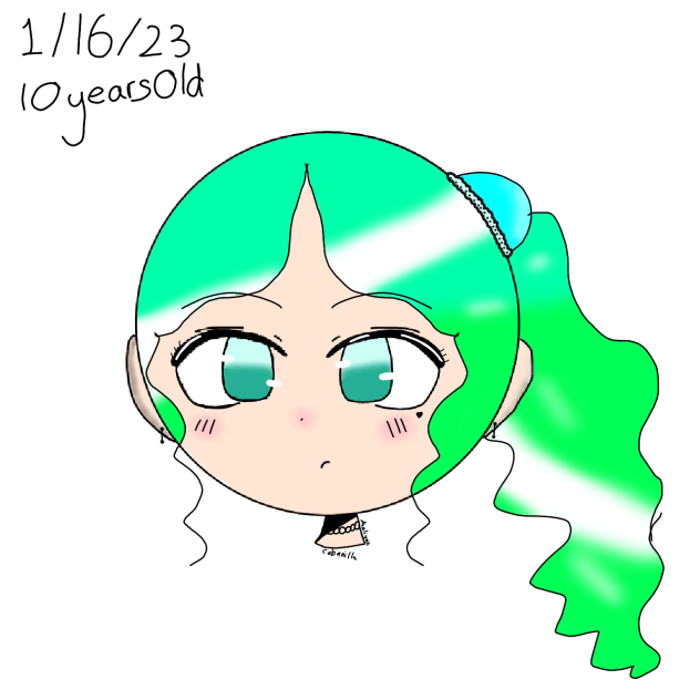 She loves green! - ibisPaint