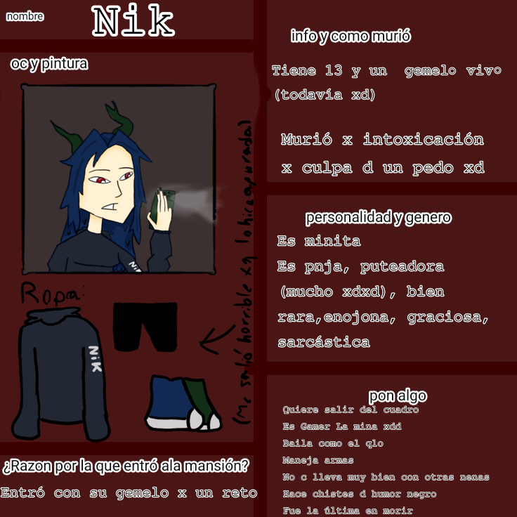 Ficha pal comic d la mansión xd - ibisPaint