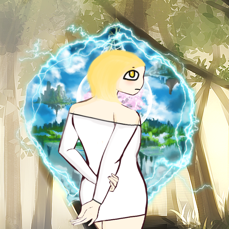 Blonde Girl Going Through A Portal - ibisPaint