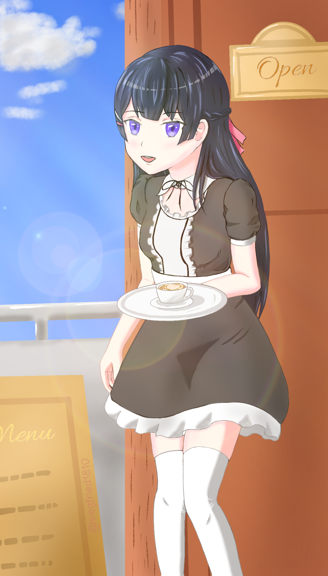 Tsukino Mito in maid cafe outfit - ibisPaint