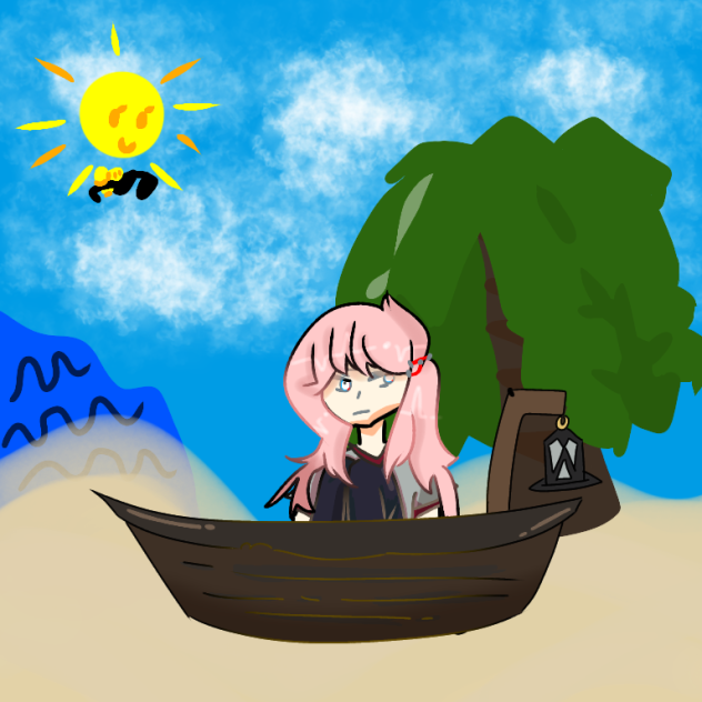 in a boat - ibisPaint