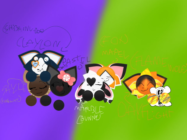 Catdogbat bunnyfox flame wolf - ibisPaint