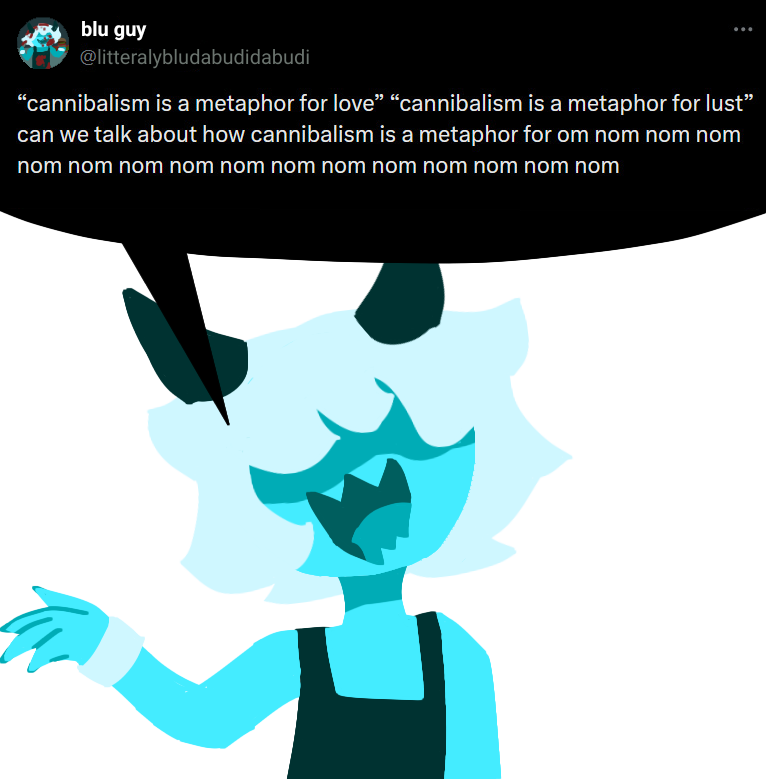 Canibalism is metaphor for om nom nom no - ibisPaint