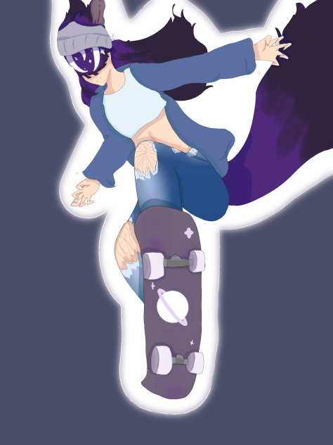 🌑🛹Skating the moon🛹🌑 - ibisPaint