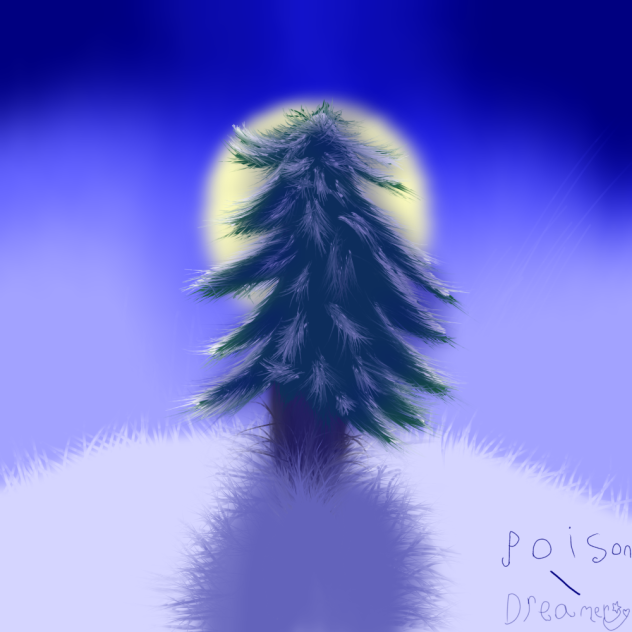 Tree BUT NIGHTTIME - ibisPaint