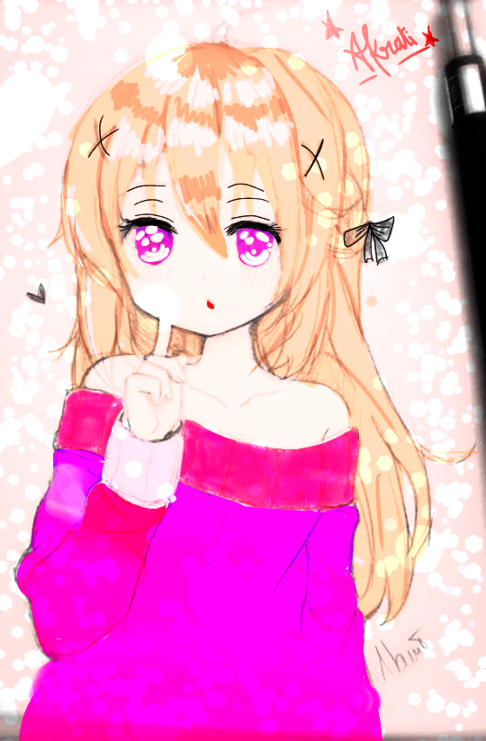 How to draw Cute pink girl - ibisPaint