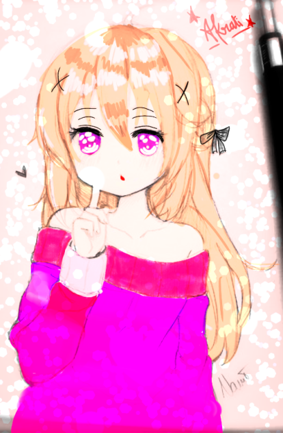 How to draw Cute pink girl - ibisPaint