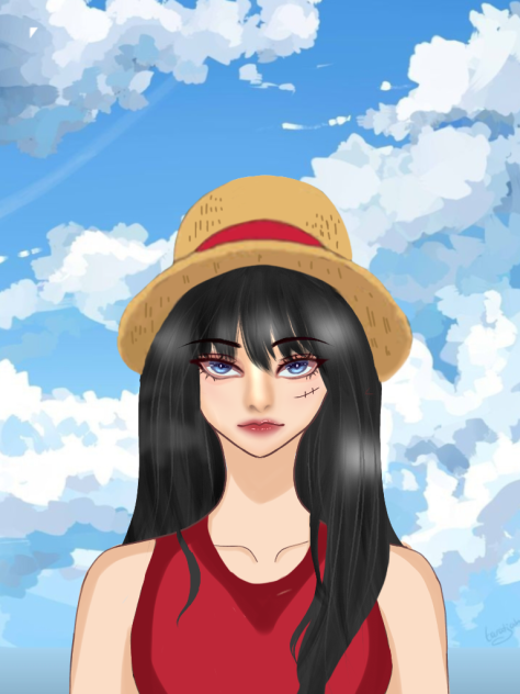 Girl version of Luffy - ibisPaint