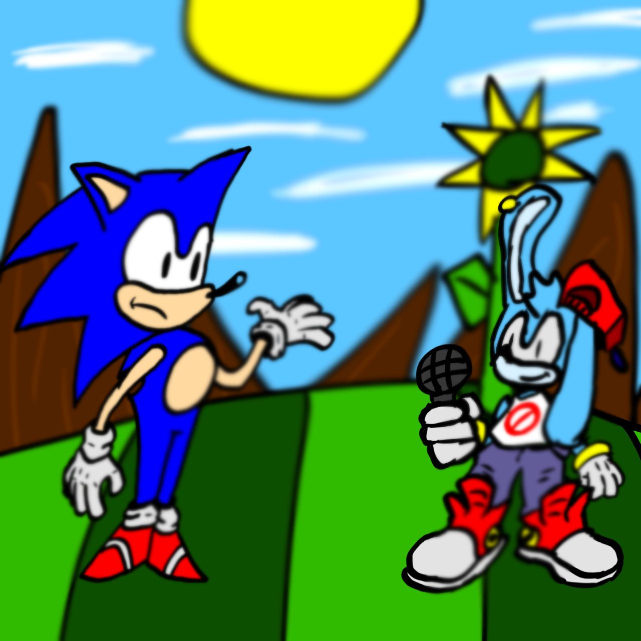 Concept art for fnf sonic mod - ibisPaint