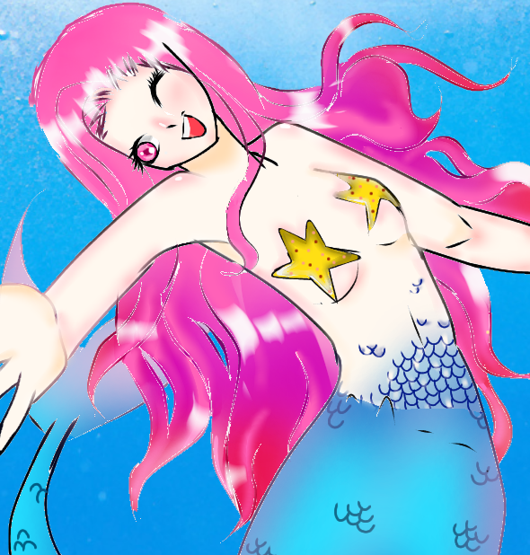 happy mermaid - ibisPaint