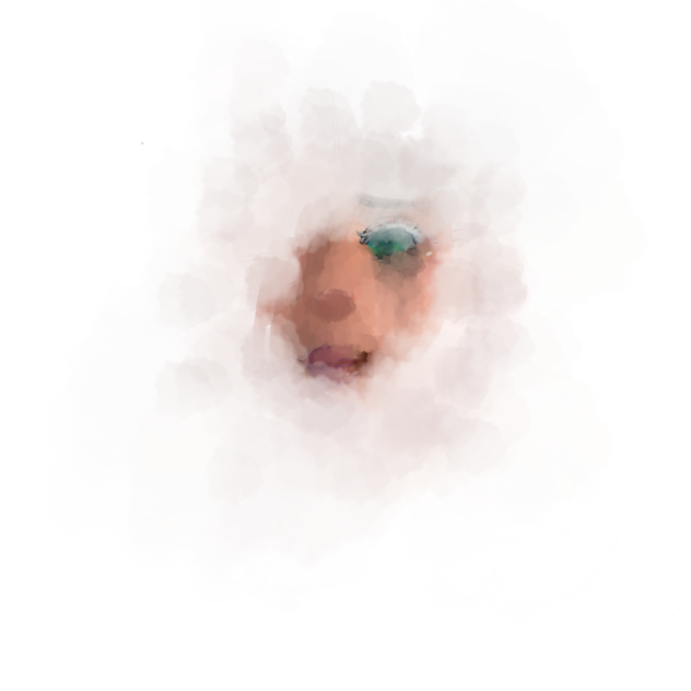 hidden face in white void - ibisPaint