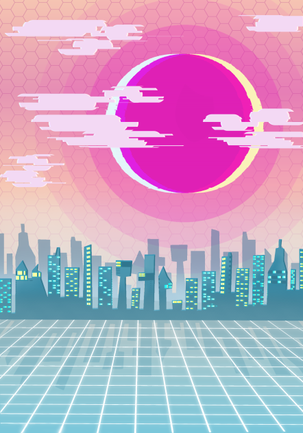 Pink Sky in Cyber City - ibisPaint