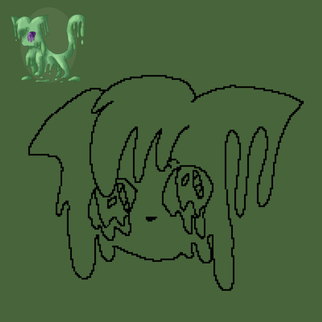 Slime Cat Animation Lineart - ibisPaint