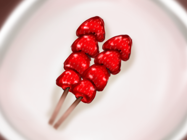Skewered strawberries - ibisPaint