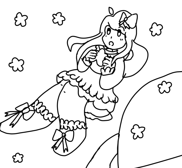 Star Girl Coloring Page - ibisPaint