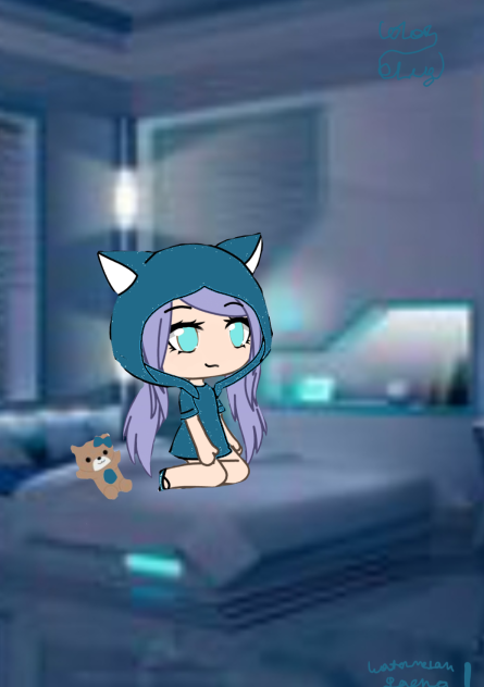 my. blue. bedroom. with. my. teddy be - ibisPaint