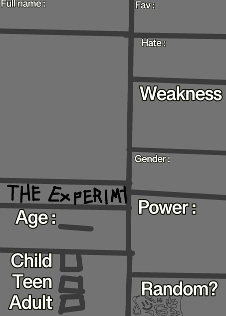 The Experiments Character sheet. - ibisPaint