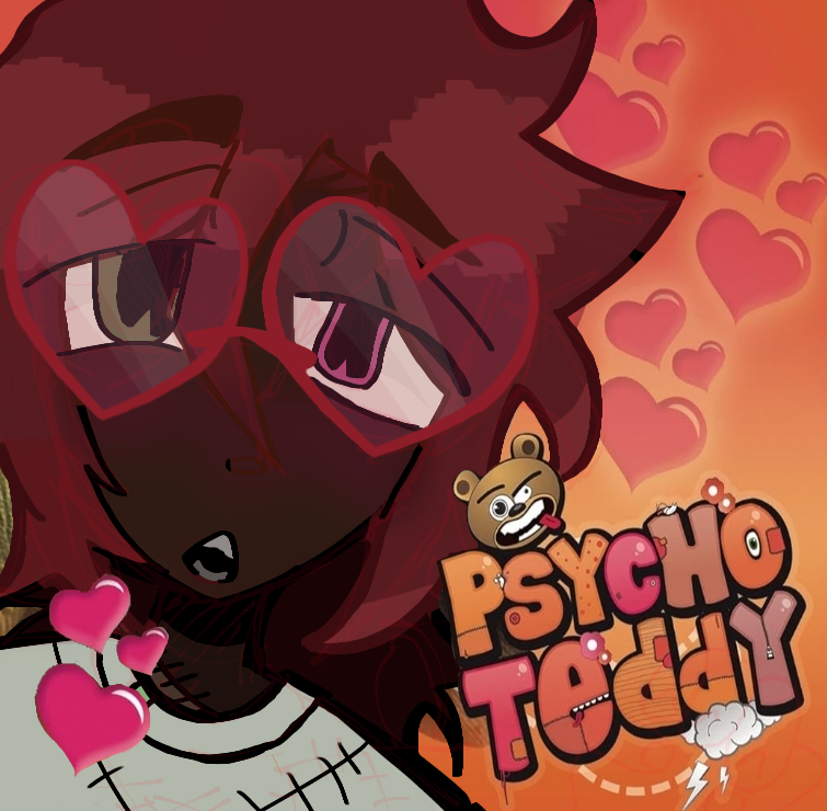 psycho teddy bear as a human - ibisPaint