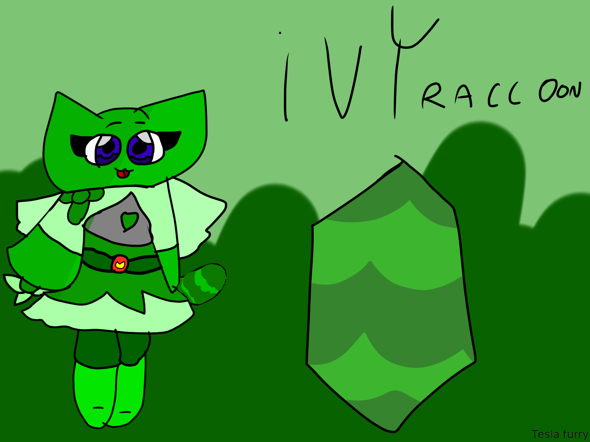 Ivy raccoon ref sheet - ibisPaint