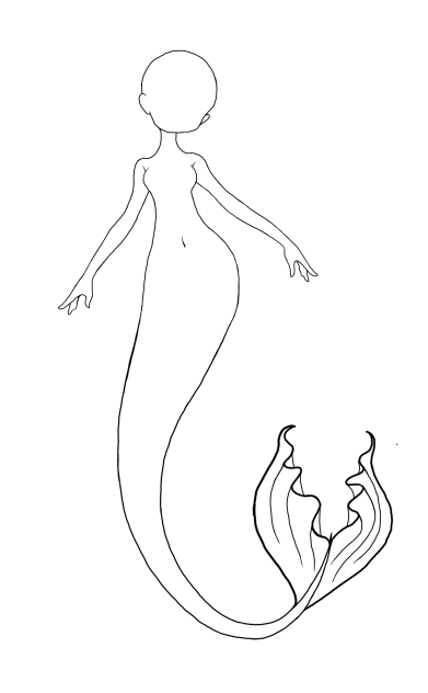 mermaid line art 1 - ibisPaint