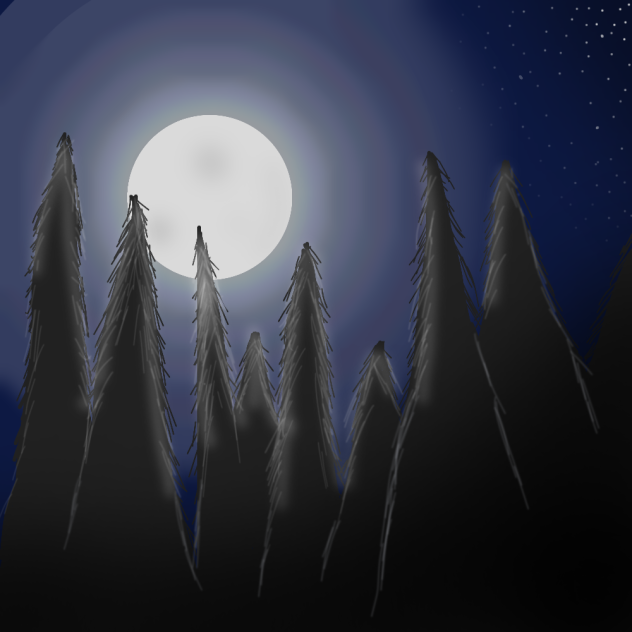 Moon Over Forest - ibisPaint