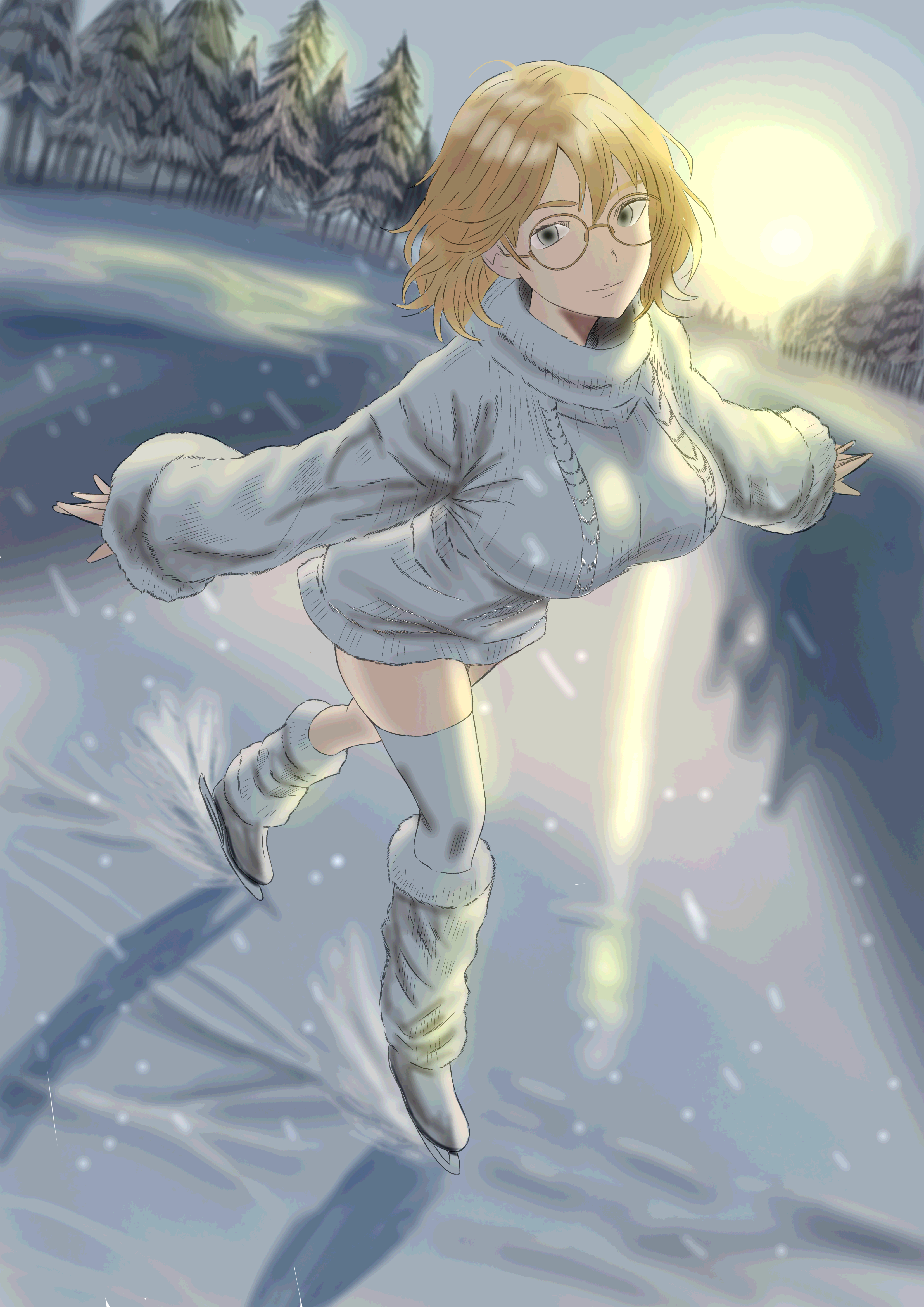 snowy skating - ibisPaint