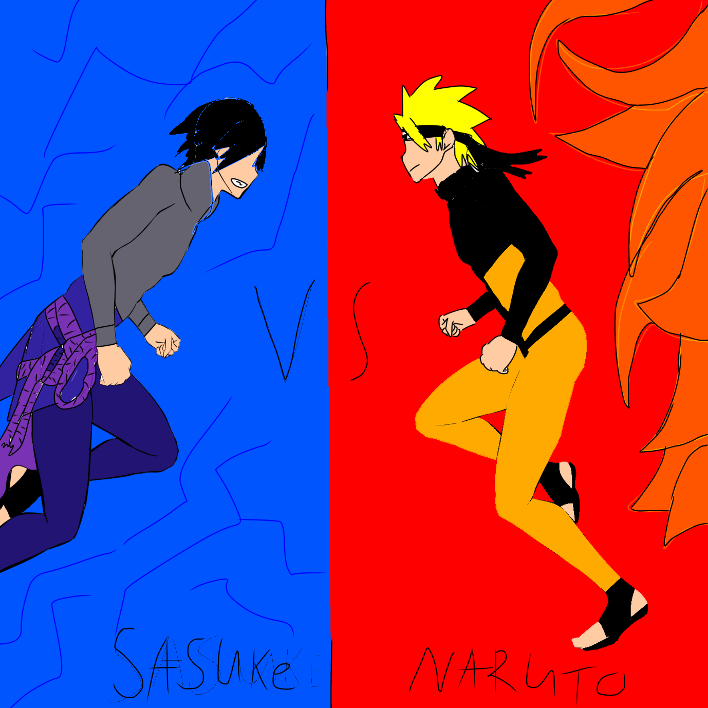 Naruto vs sasuke - ibisPaint