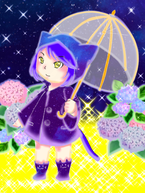 hydrangea on stars - ibisPaint