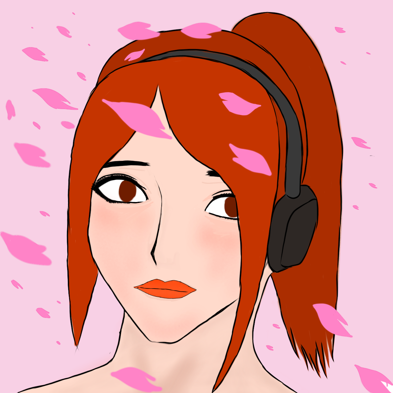 A lady wear heatphone - ibisPaint